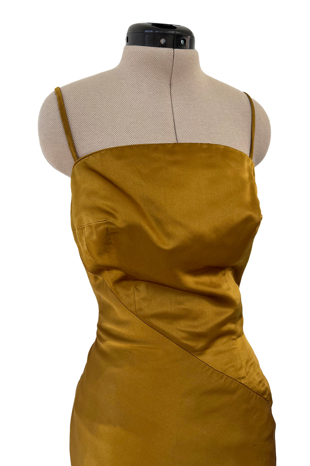 Stunning 1968 Mr Blackwell Custom Deep Copper Gold Silk Dress w Hip Sw ...