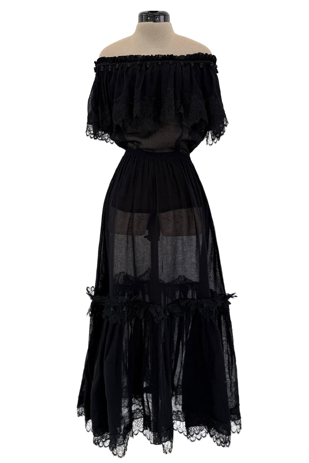 Spring 1977 Yves Saint Laurent 'Spanish Collection' Off-Shoulder Black ...