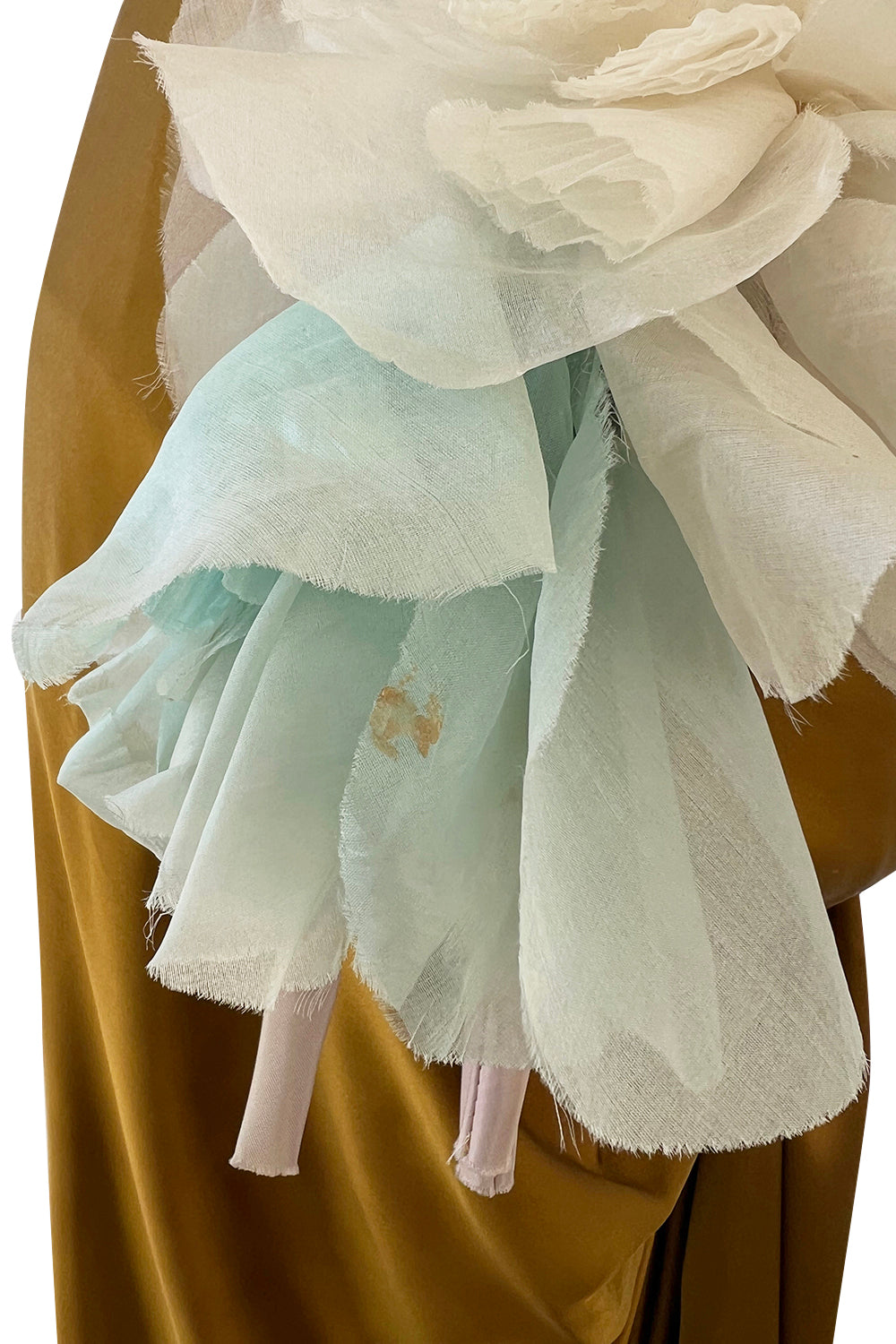 Stunning 1968 Mr Blackwell Custom Deep Copper Gold Silk Dress w Hip Sw ...