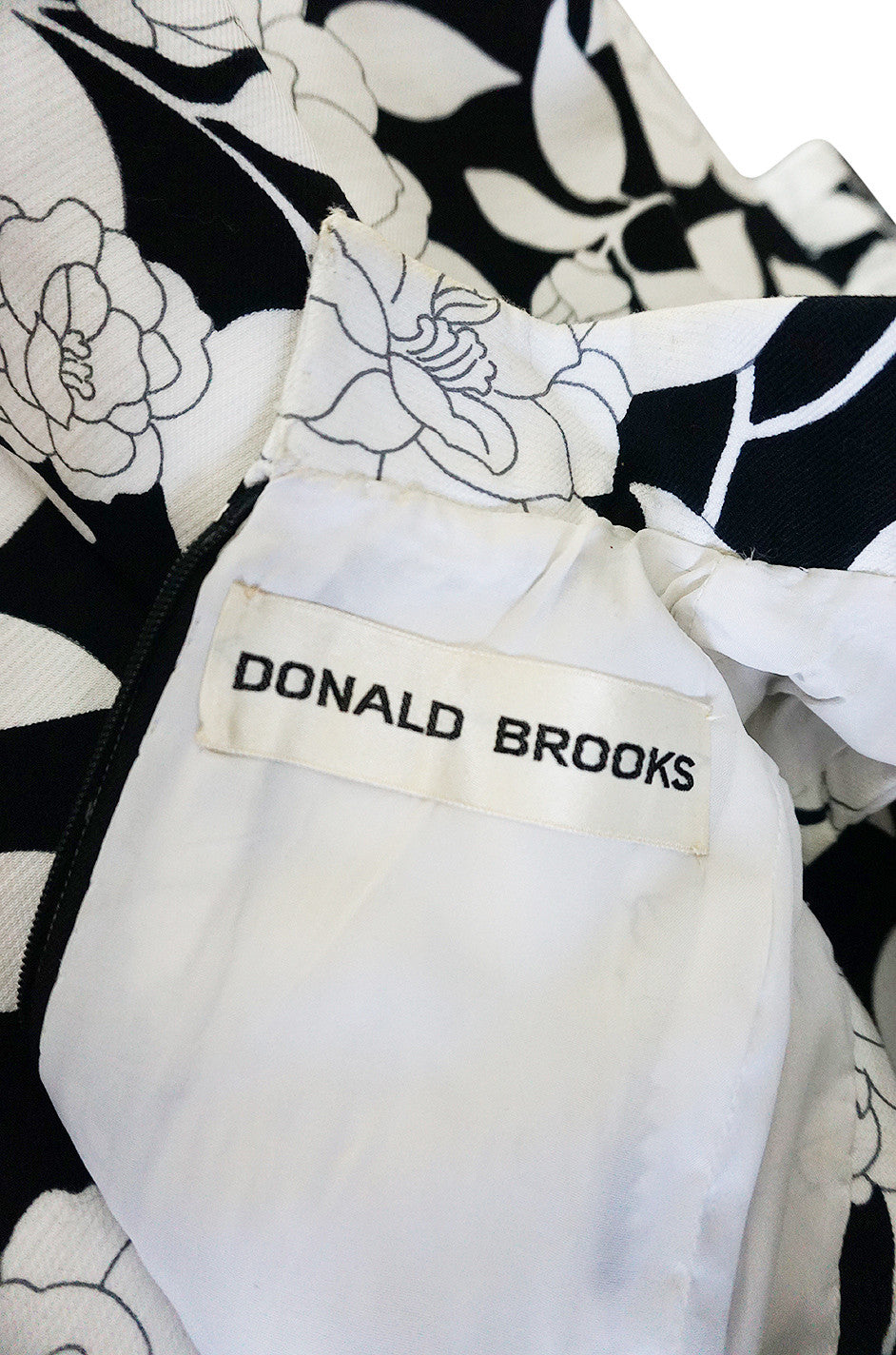 1960s Donald Brooks Black & White Floral Print Dress – Shrimpton Couture