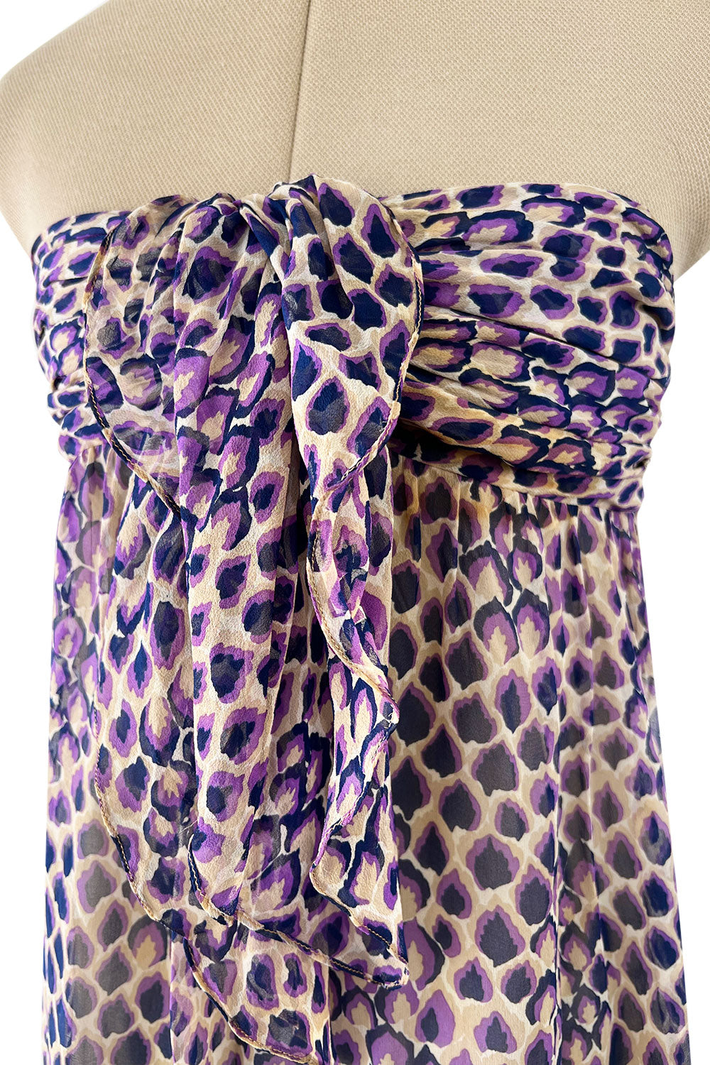 Gorgeous Spring 1977 Givenchy Runway Ad Campaign Strapless Purple Silk ...