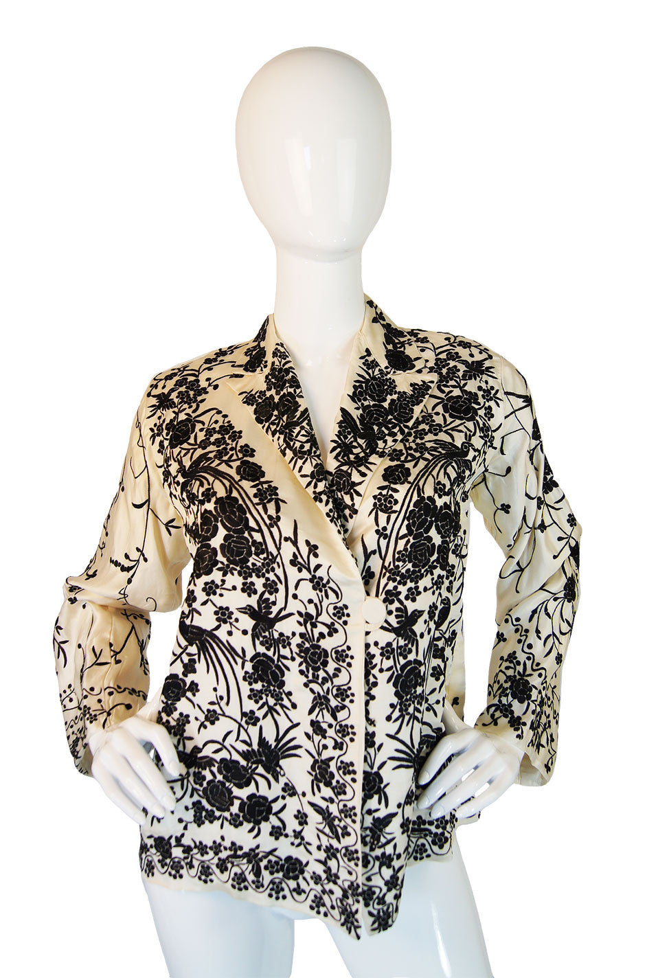 1920s B & W Embroidered Silk Jacket – Shrimpton Couture