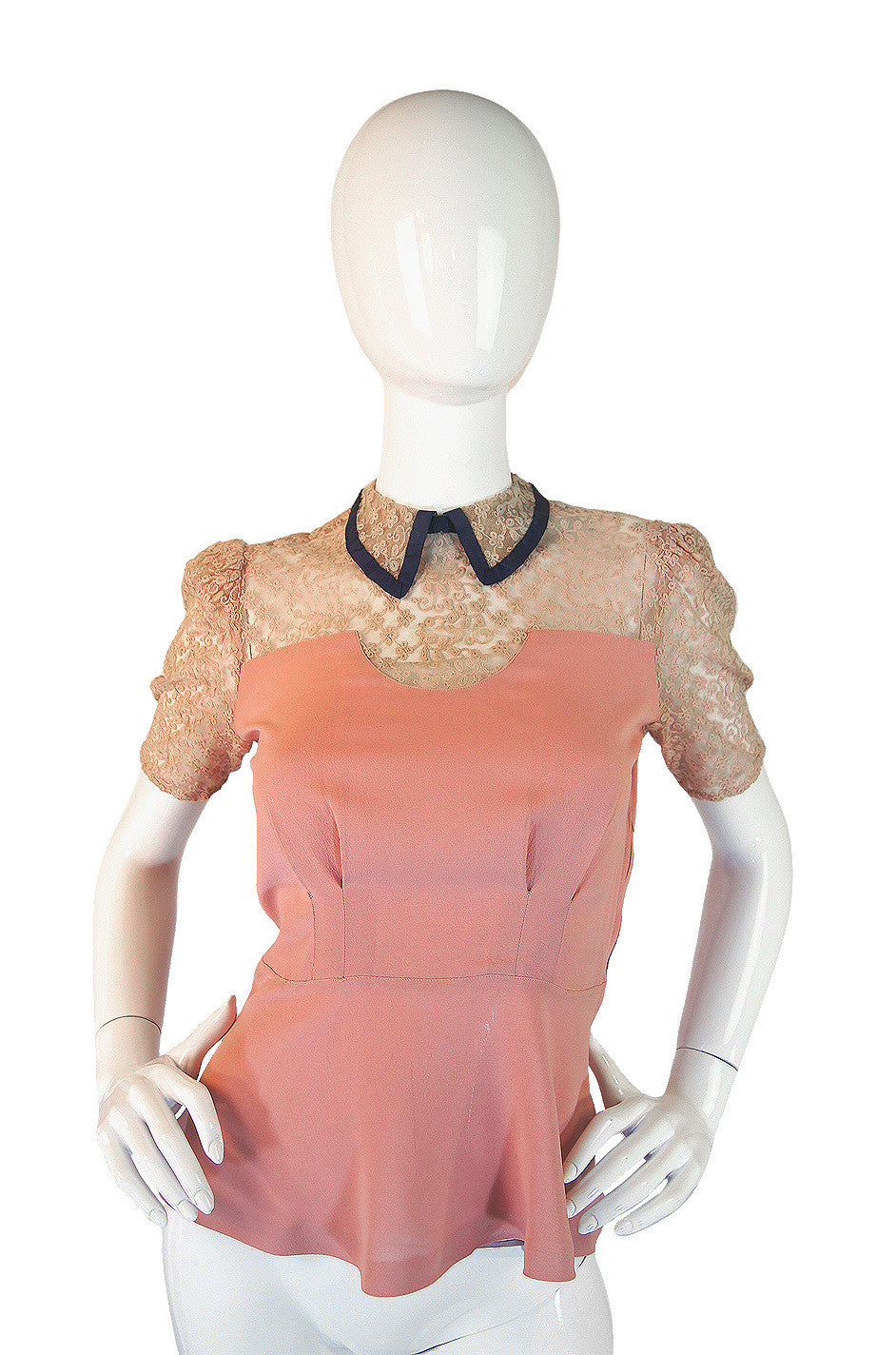 1940s Exceptional Pink & Netting Top – Shrimpton Couture