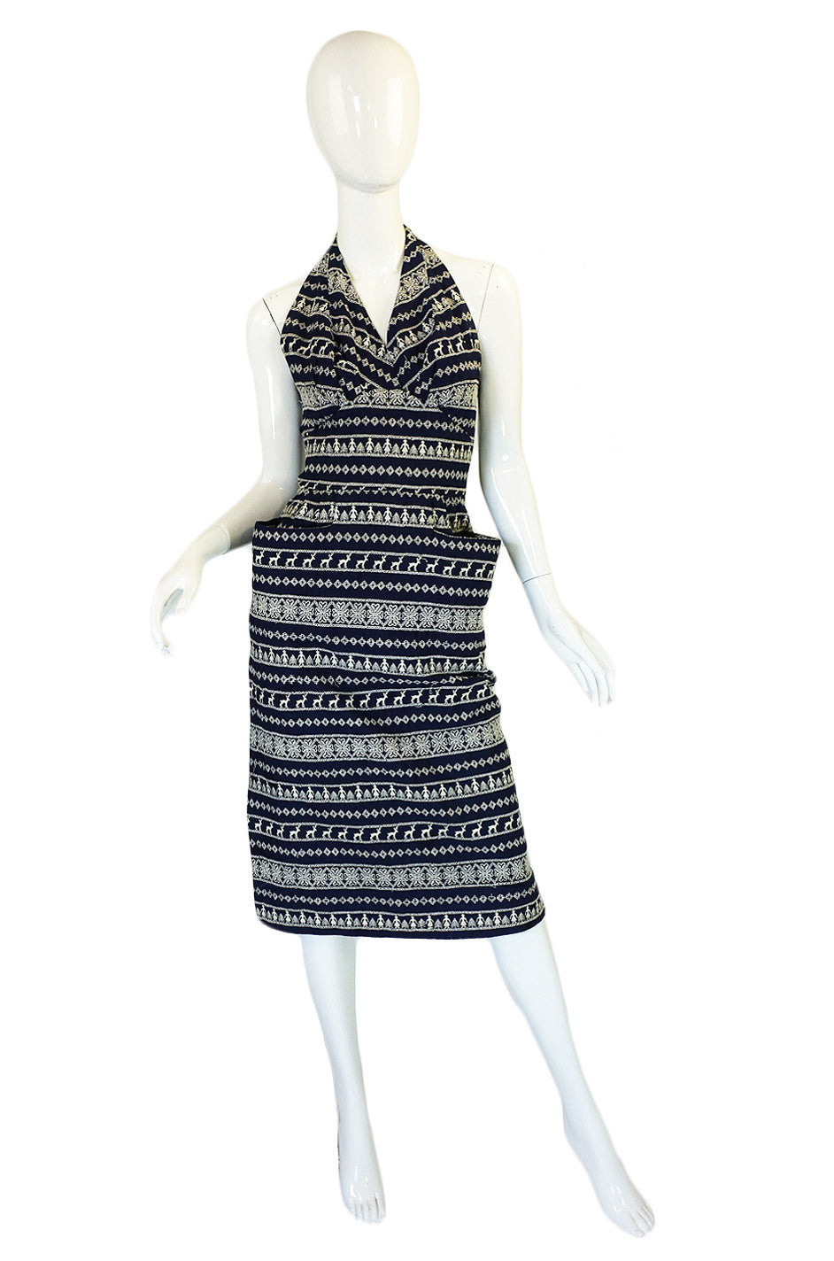 1950s Reindeer Embroidery Halter Dress – Shrimpton Couture