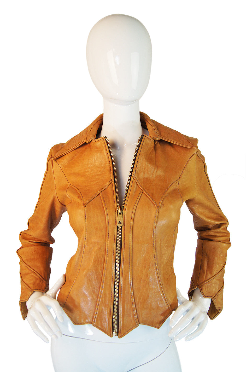 1960s East West Sculpted Leather Lacket – Shrimpton Couture