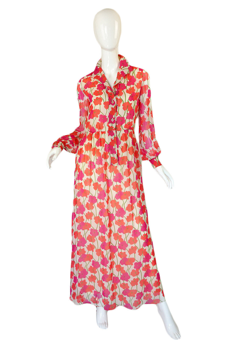 1960s Silk Chiffon Chester Weinberg Maxi – Shrimpton Couture