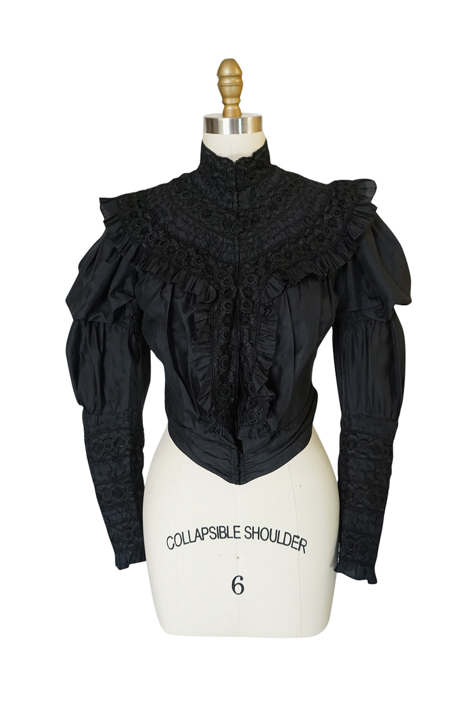 Exceptional Victorian Black Silk & Handmade Lace Top – Shrimpton Couture