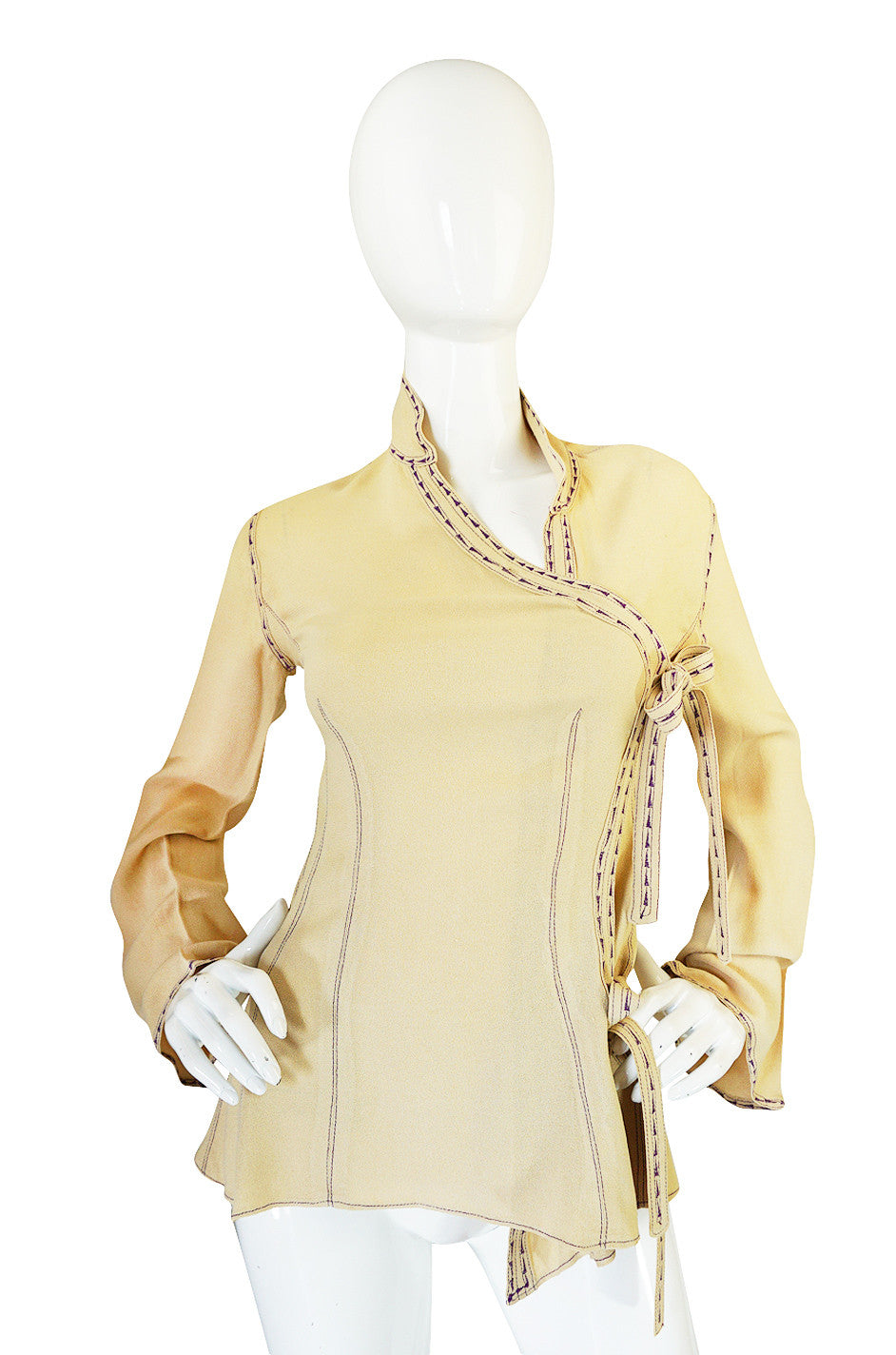 1960s Rare Alice Pollock Moss Crepe Wrap Top – Shrimpton Couture