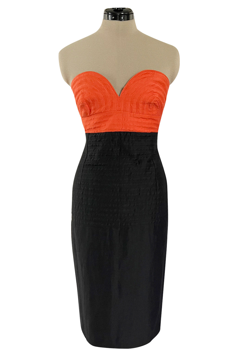 Killer Spring 1989 Gianni Versace Couture Strapless Topstitched Dress ...