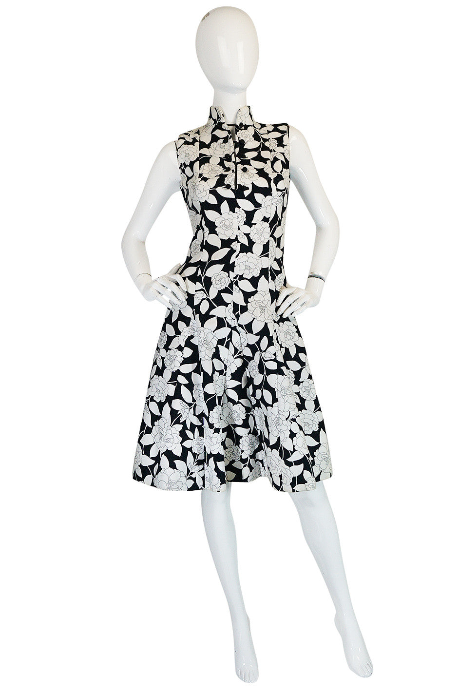 1960s Donald Brooks Black & White Floral Print Dress – Shrimpton Couture