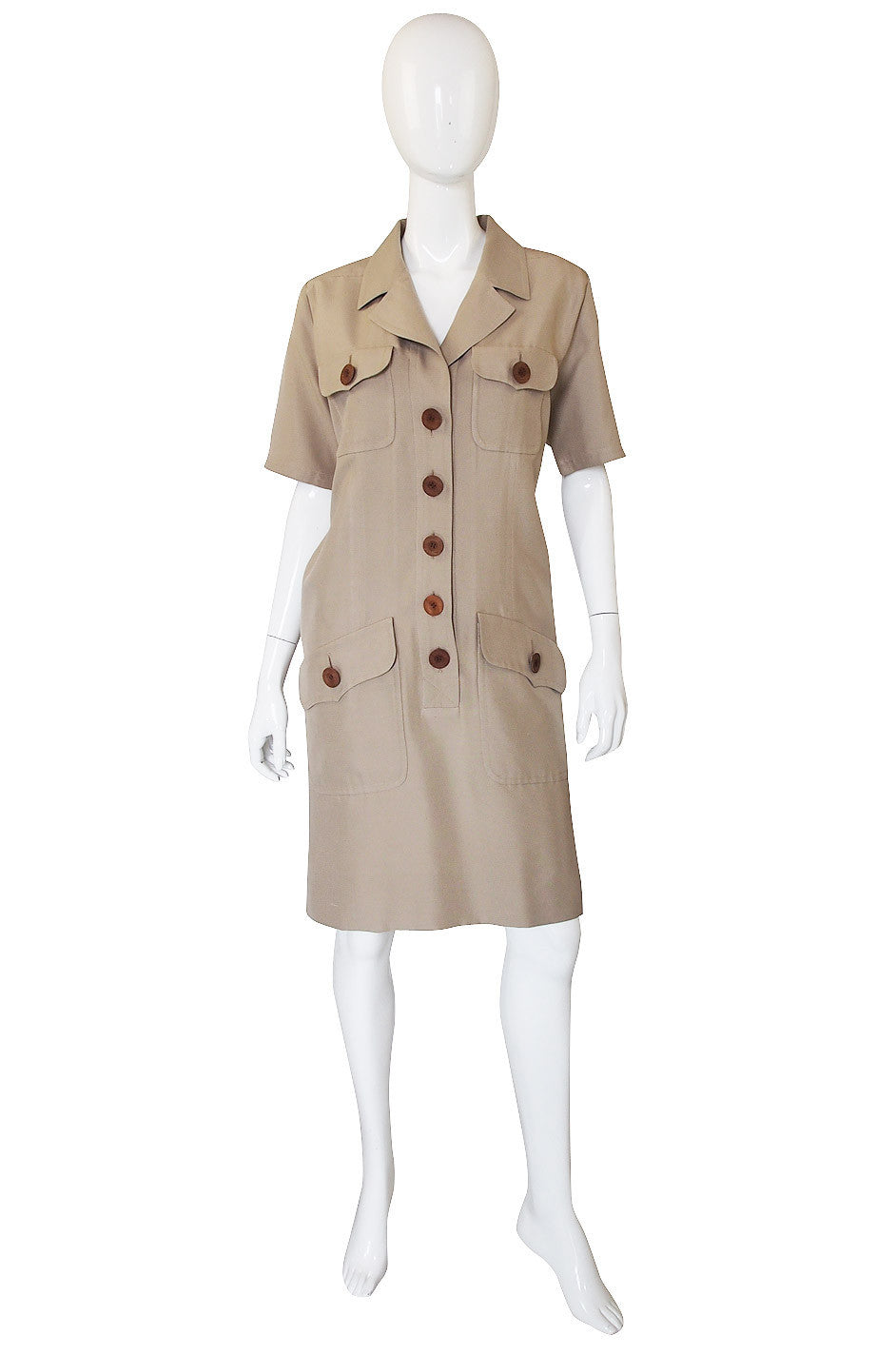 1980s Yves Saint Laurent Safari Sack Dress – Shrimpton Couture