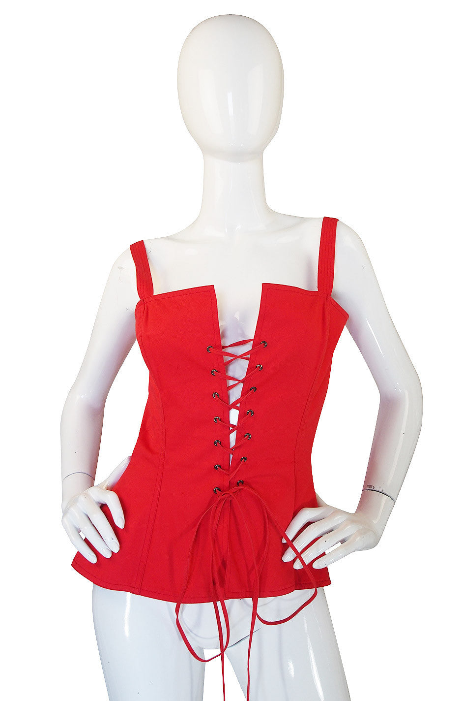1970s Yves Saint Laurent Red Corset Top – Shrimpton Couture