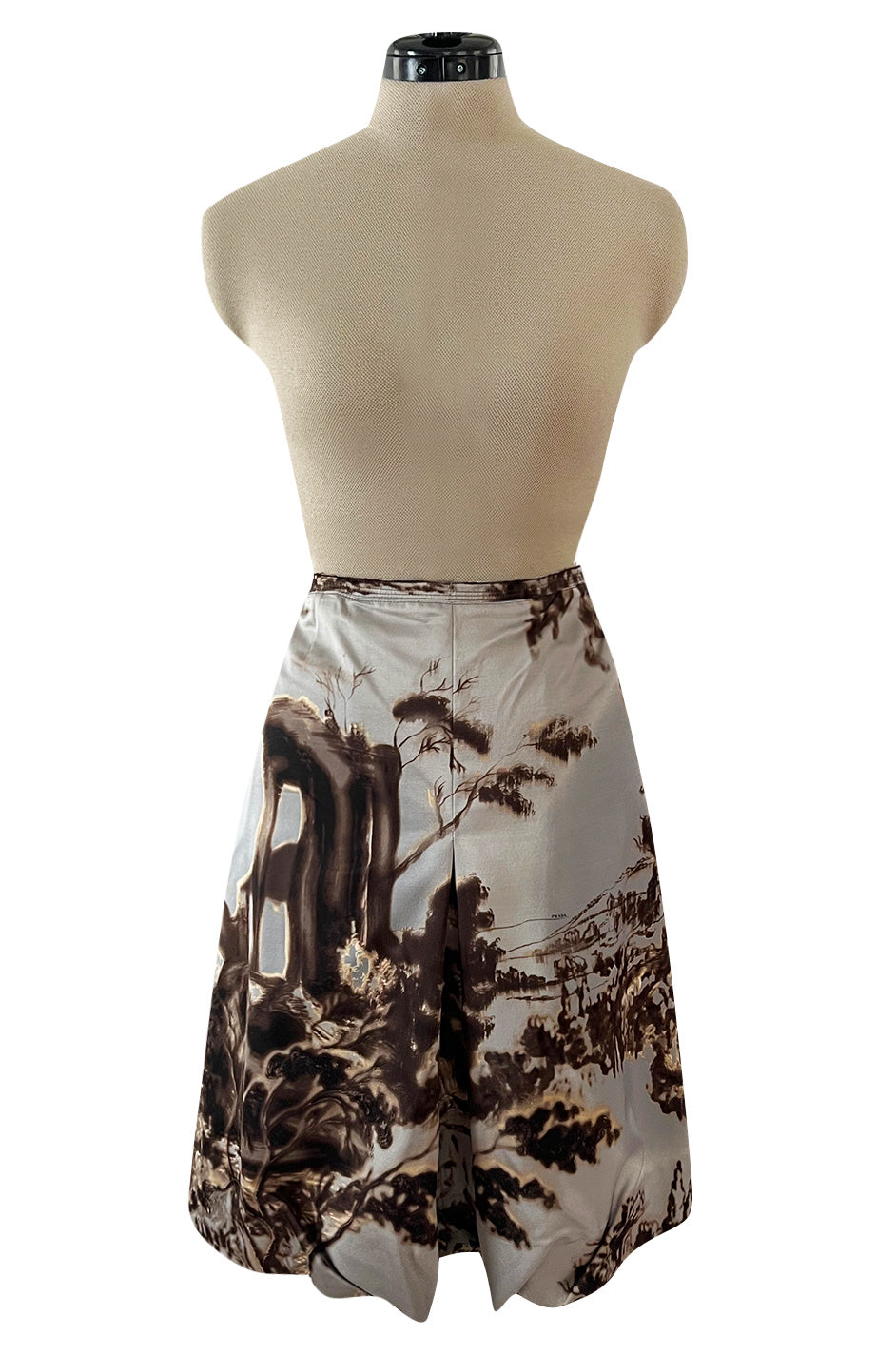 Scenic Print Fall 2004 Prada Runway & Ad Campaign Skirt w Gathered Bot ...