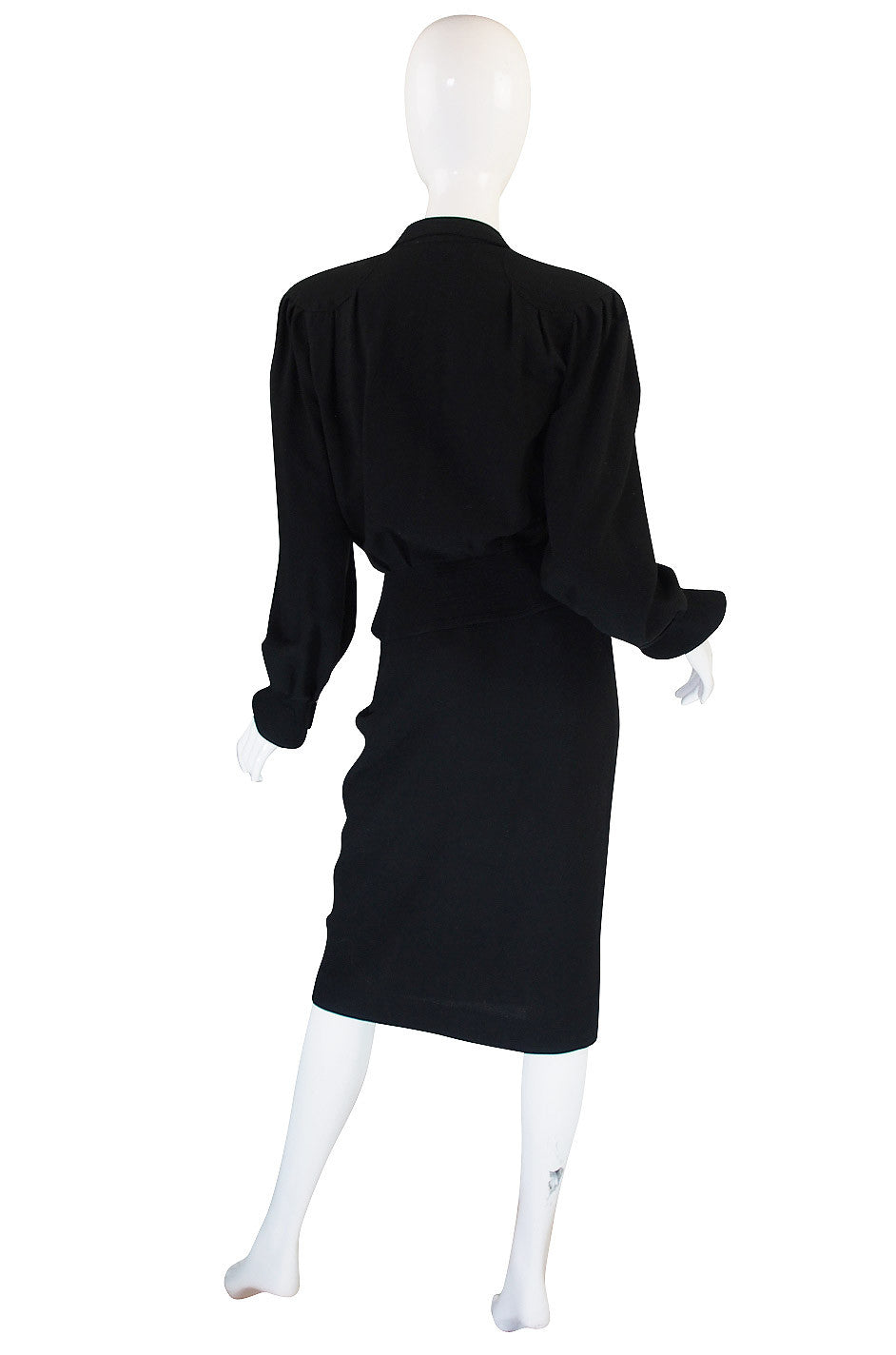 1970s Black Crepe Jean Muir Peplum Suit – Shrimpton Couture