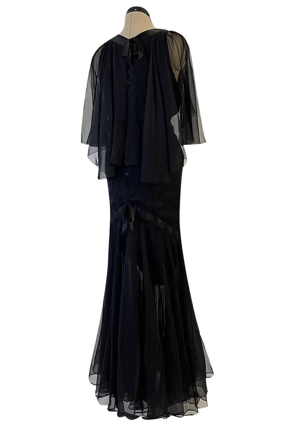 First RTW Collection Fall 1983 Chanel by Karl Lagerfeld Black Caped Bo ...