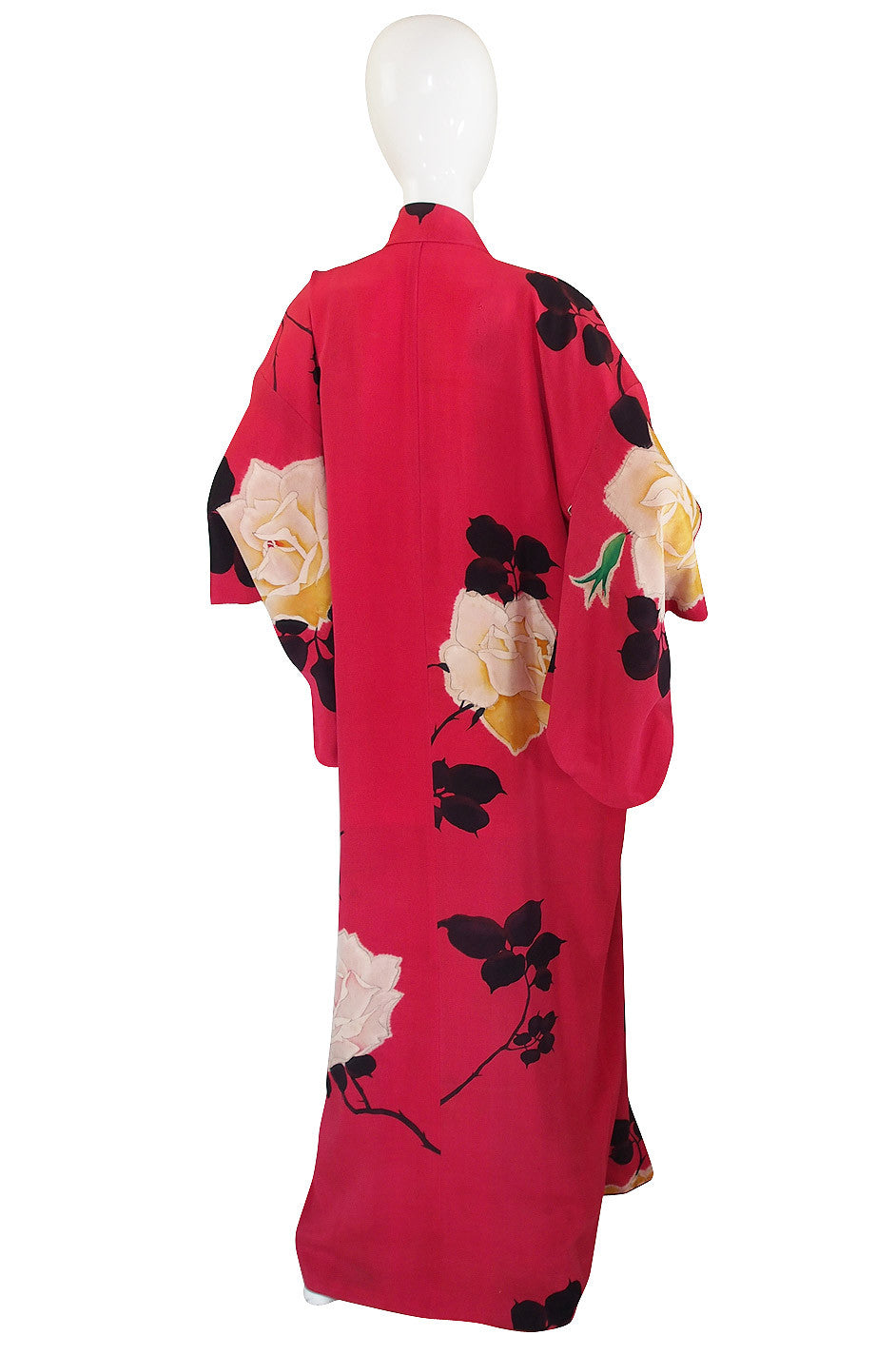1930s Floral Hand Painted Silk Red Kimono – Shrimpton Couture