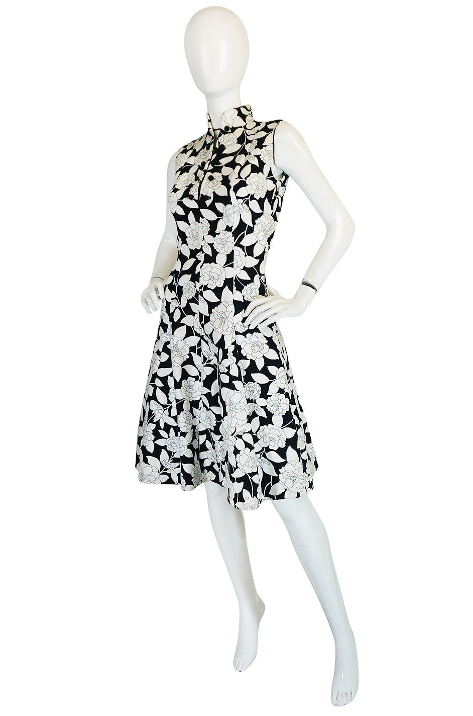 1960s Donald Brooks Black & White Floral Print Dress – Shrimpton Couture
