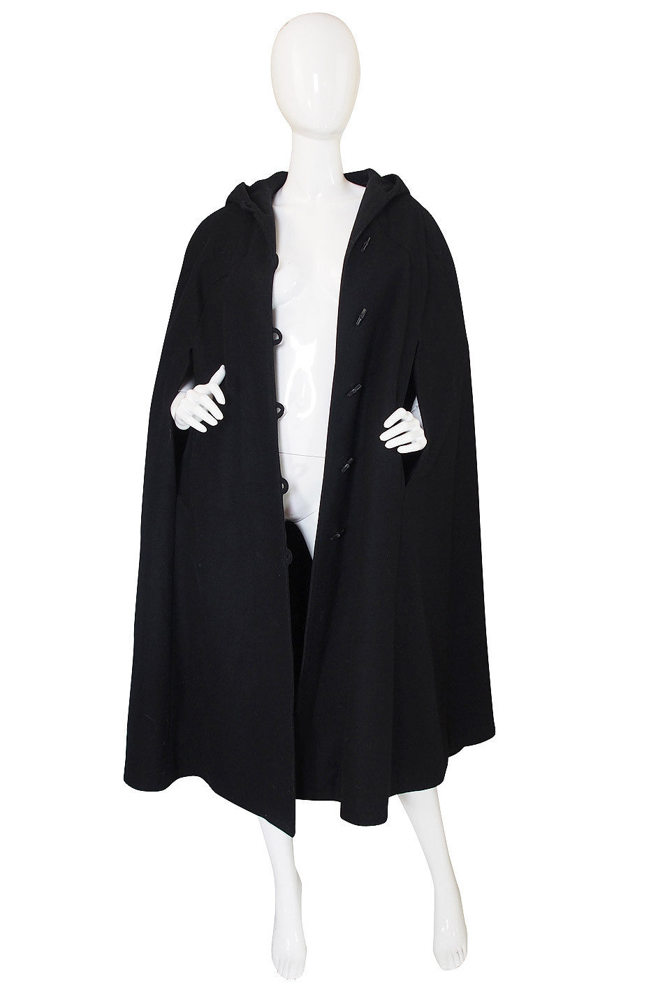 1960s Black Hooded Wool Cape – Shrimpton Couture