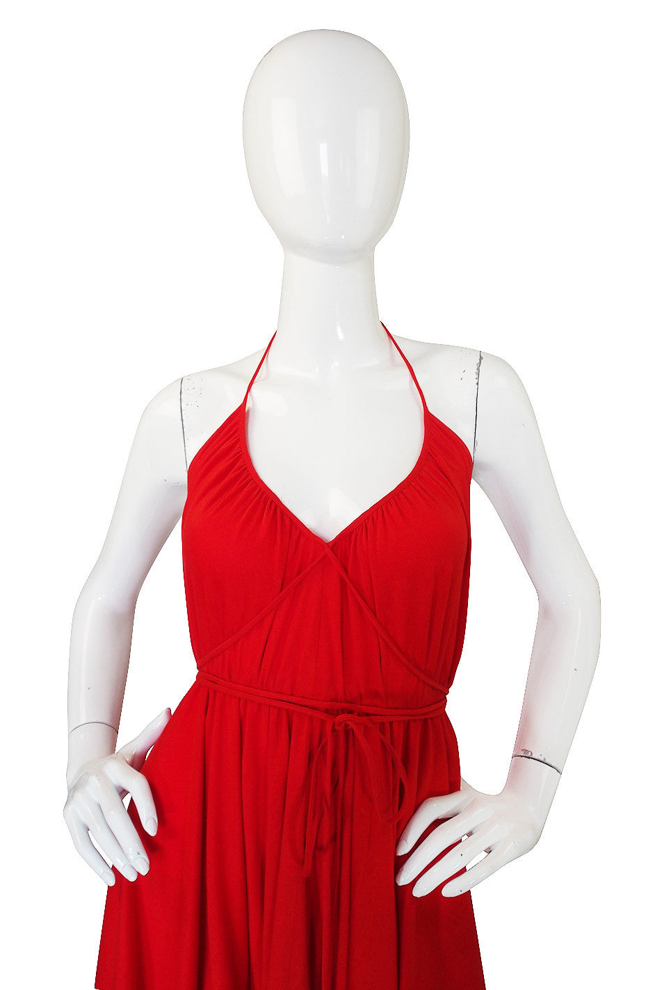 1978 Collection Rare Backless Red Halston Dress – Shrimpton Couture