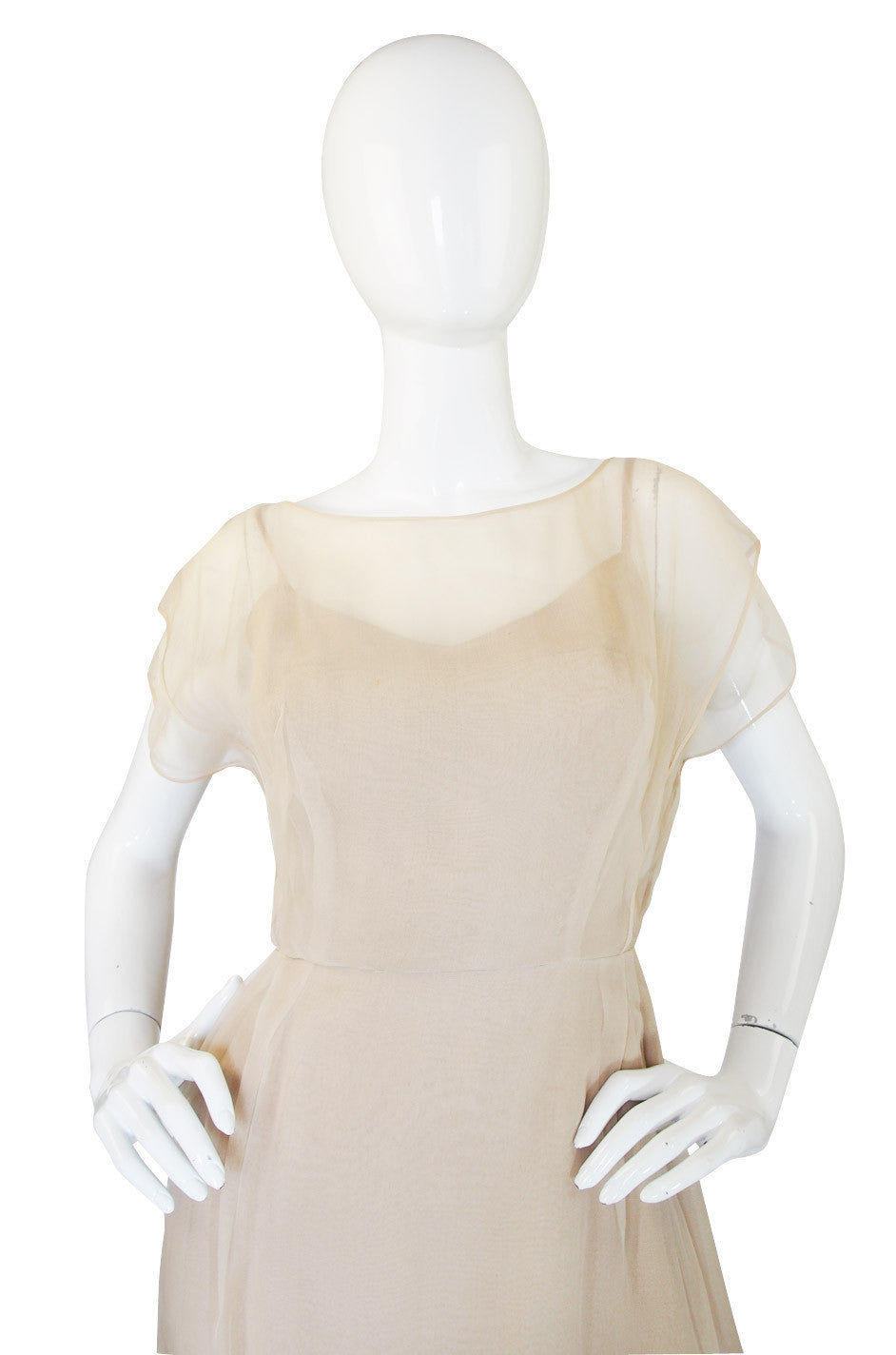 1955 Rare Irene Lentz Pale Taupe Silk Dress – Shrimpton Couture