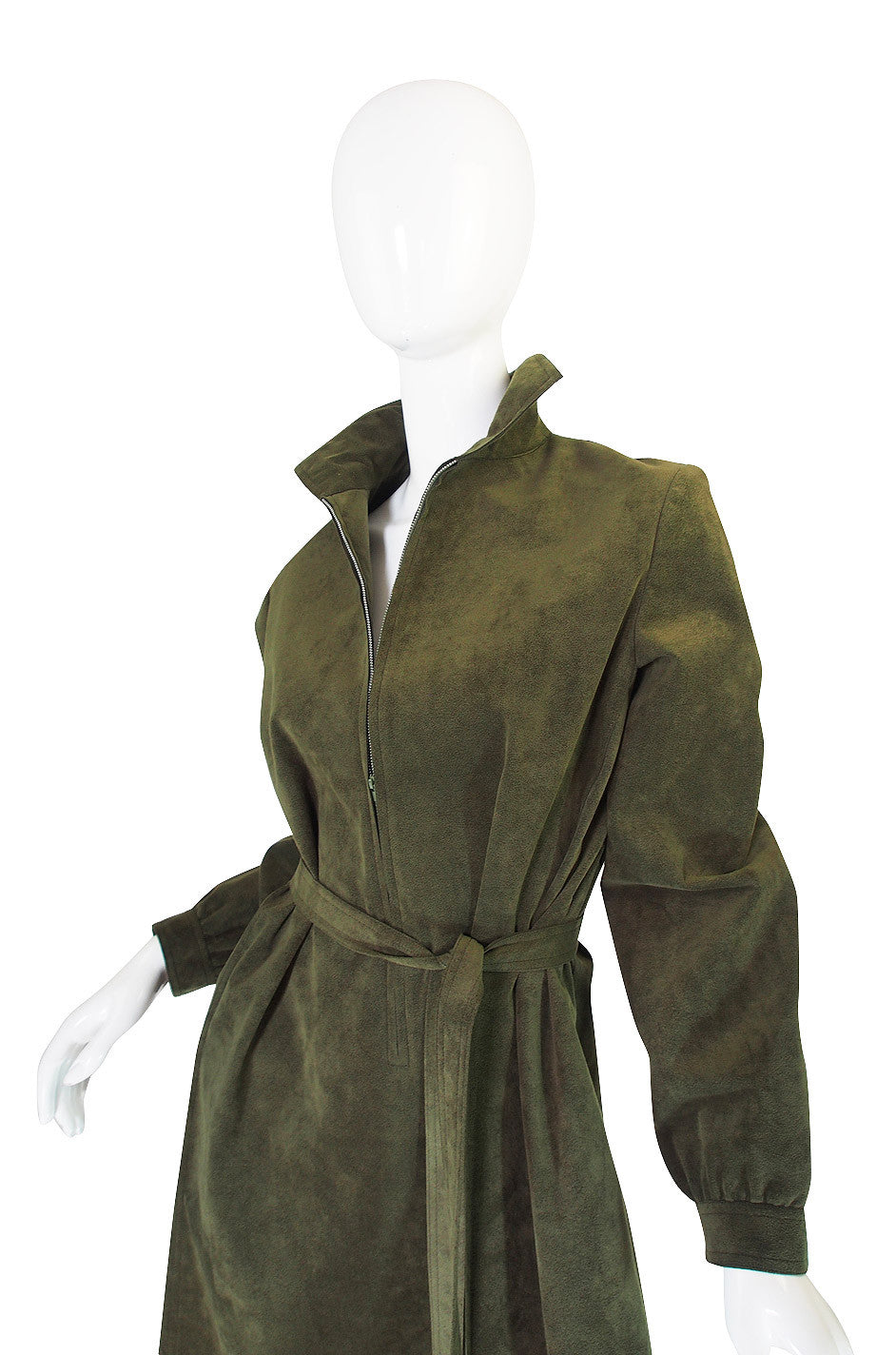 1972 Olive Green Ultrasuede Halston Dress – Shrimpton Couture