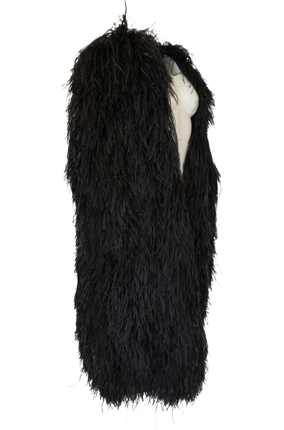 Rare c1970 Yves Saint Laurent Black Ostrich Feather Coat – Shrimpton ...