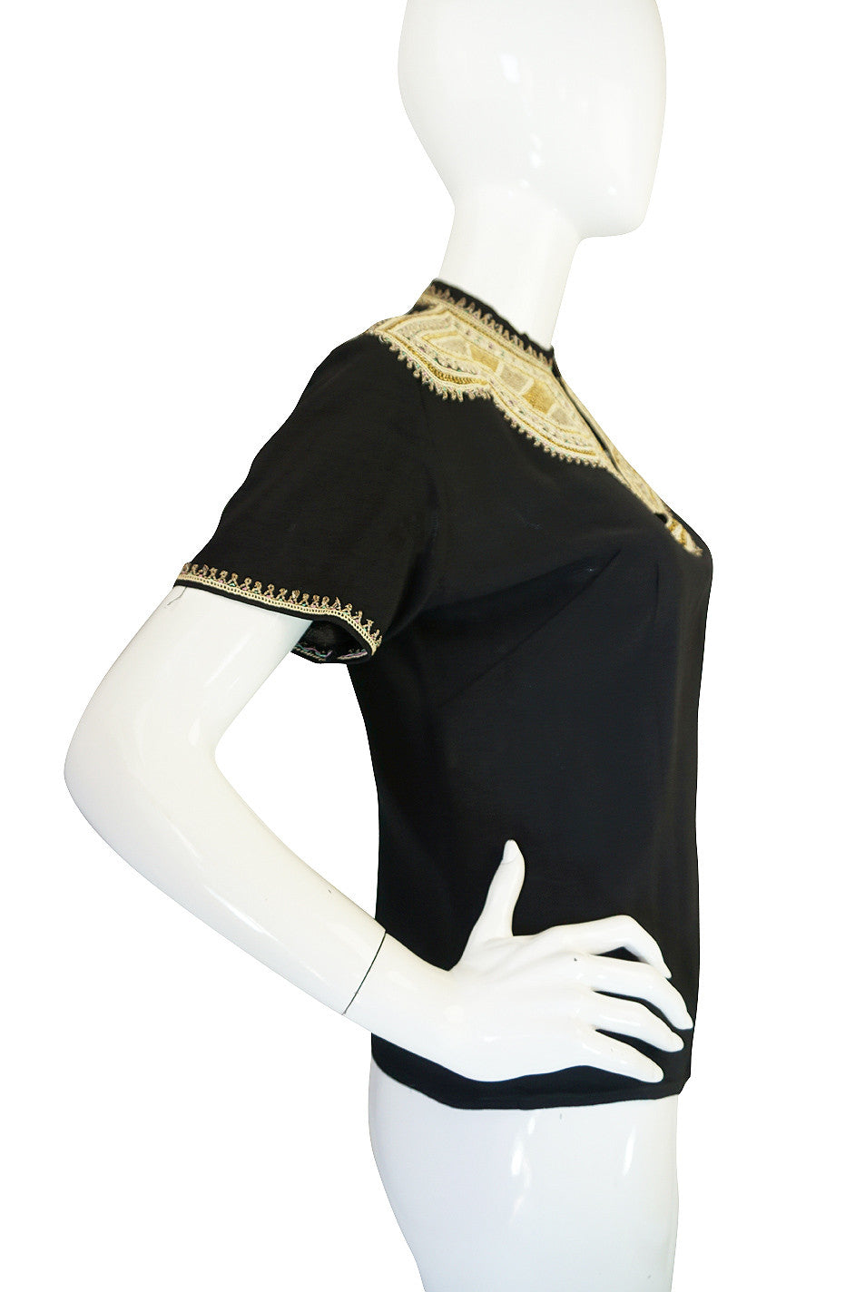 1940s Hand Embroidered Gold Metal Thread Top – Shrimpton Couture
