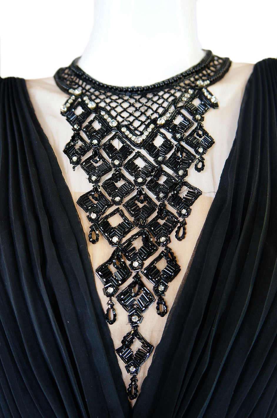 1960s Black Beaded Chiffon Jack Bryan Dress – Shrimpton Couture