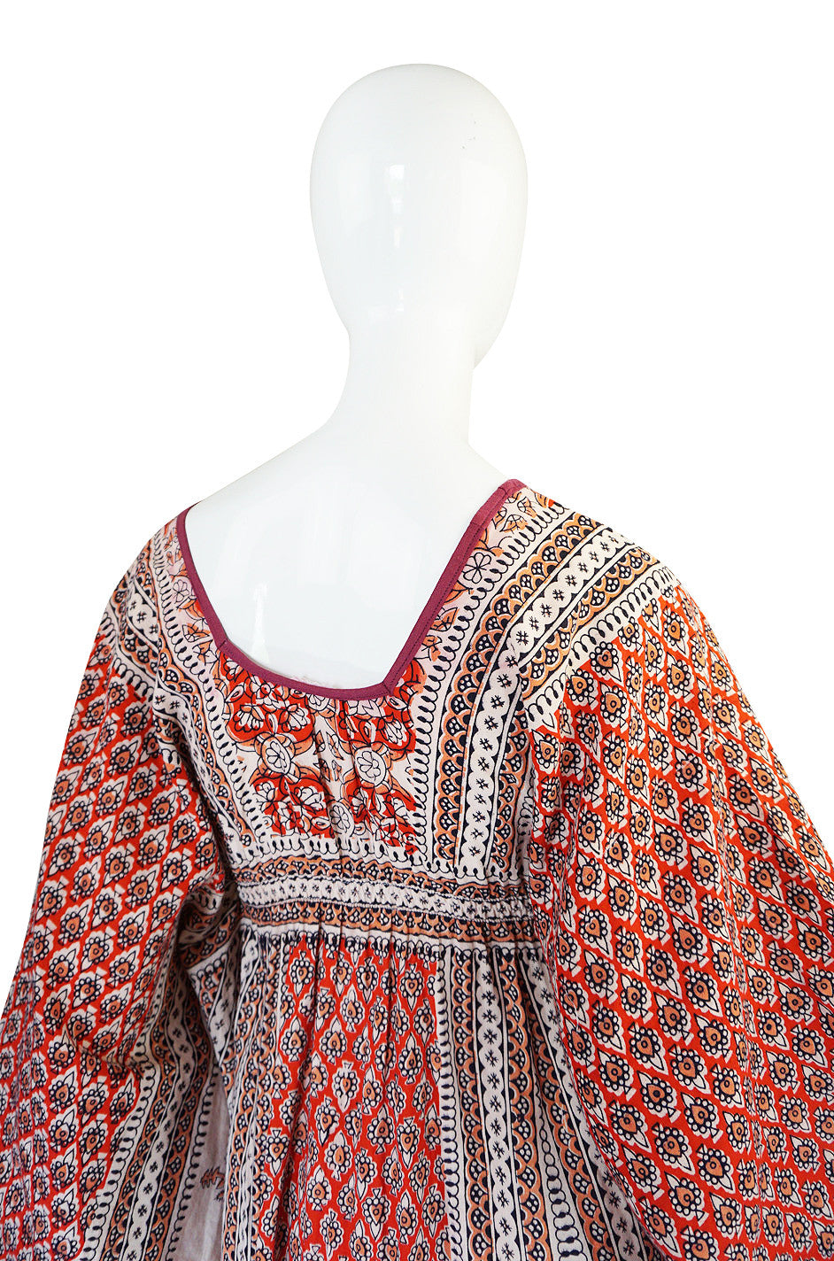 1960s Amazing & Beautiful Printed Indian Cotton Caftan – Shrimpton Couture