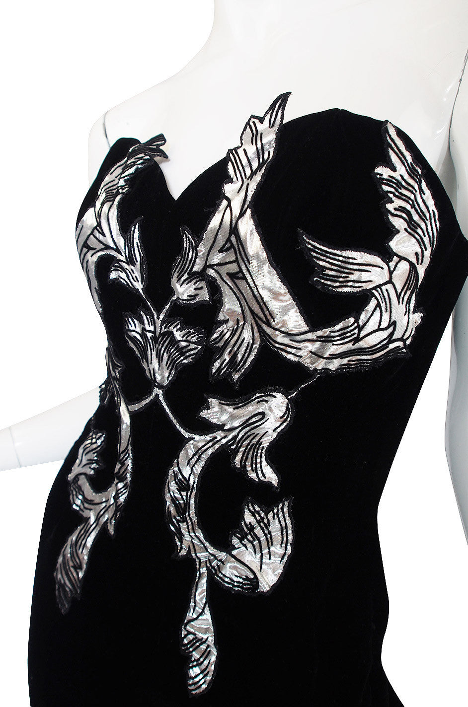 1970s Silver Applique Velvet Victor Costa Gown – Shrimpton Couture