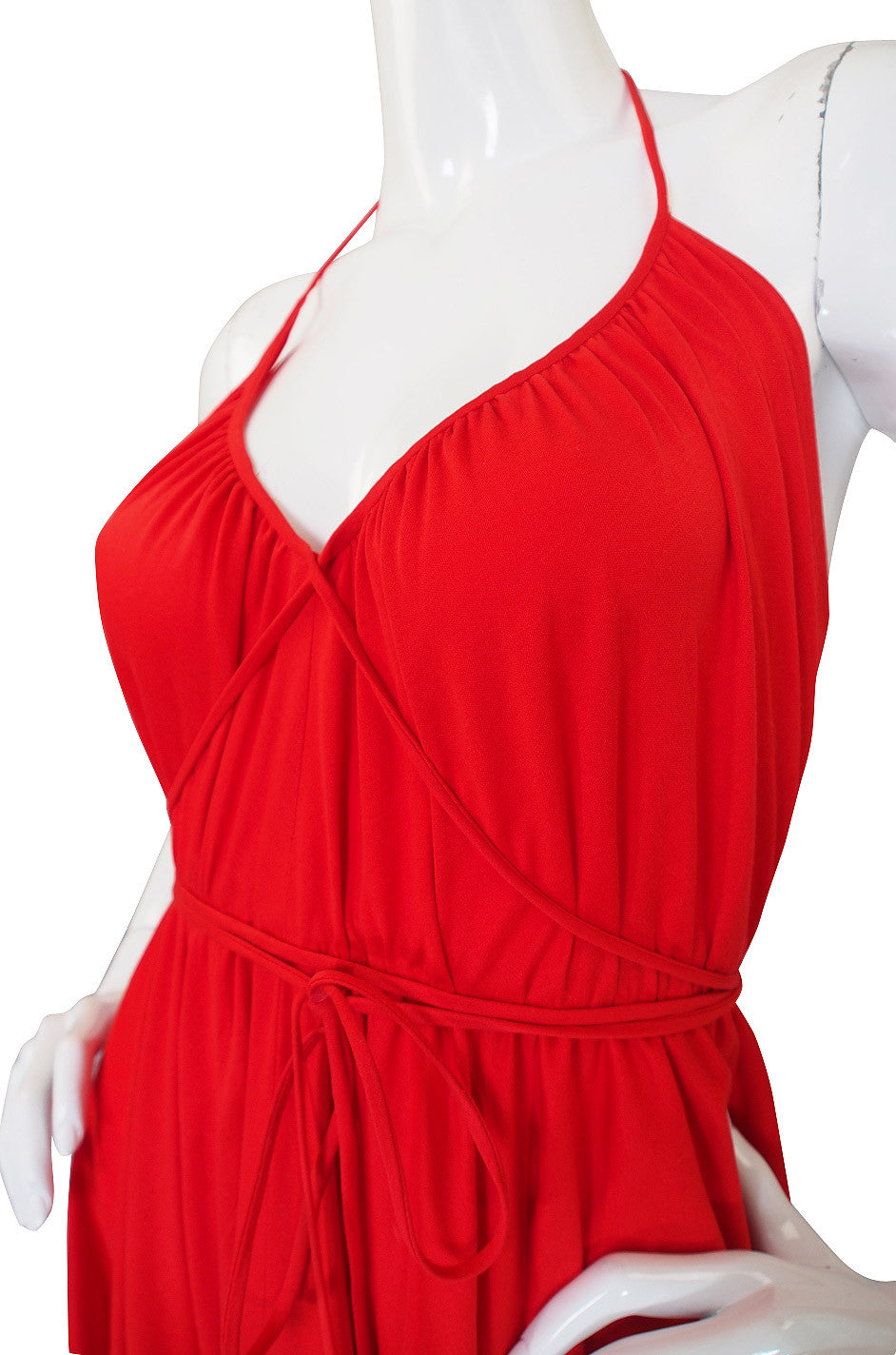 1978 Collection Rare Backless Red Halston Dress – Shrimpton Couture