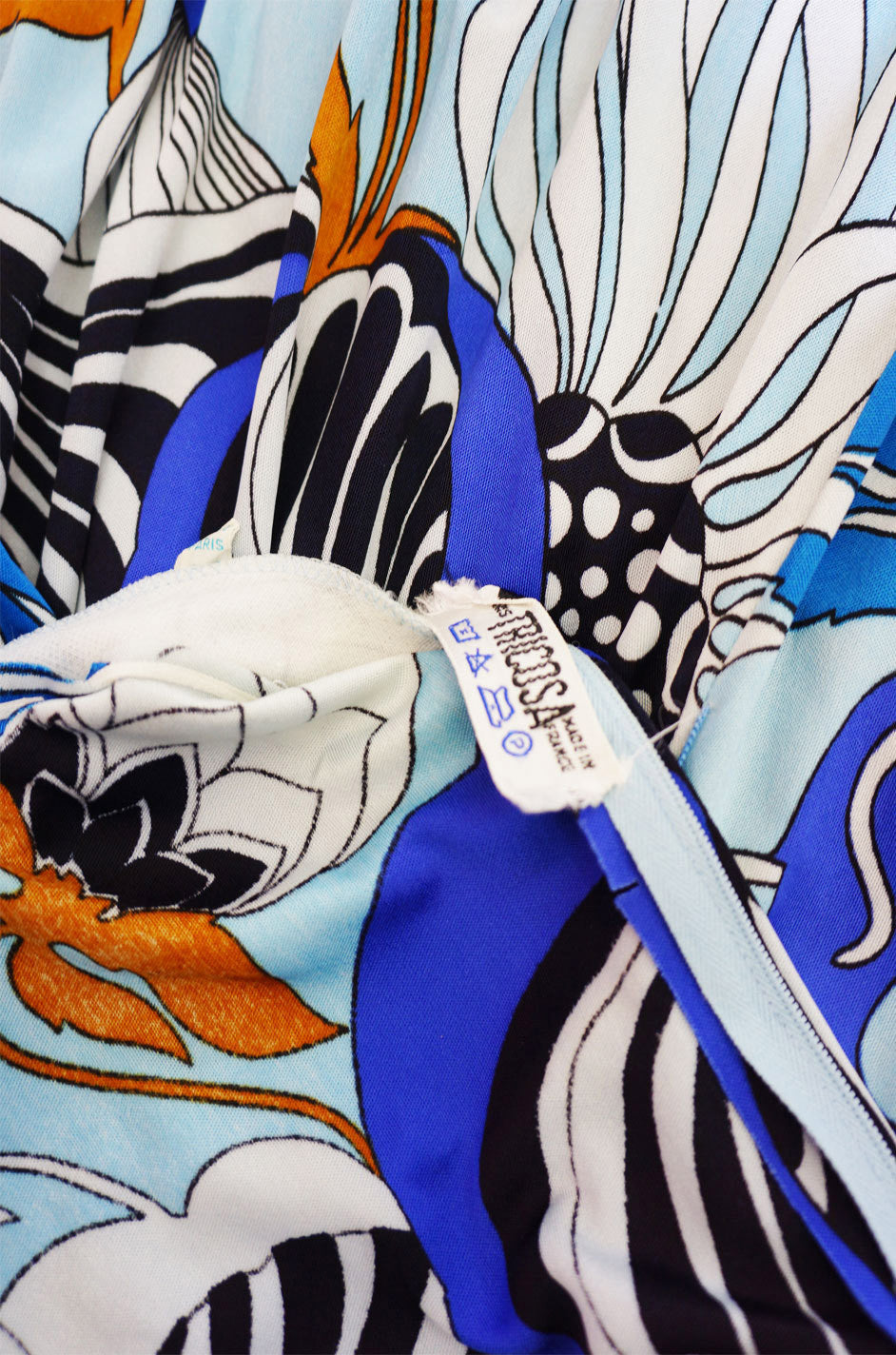 1970s French Blue Print Maxi Dress – Shrimpton Couture
