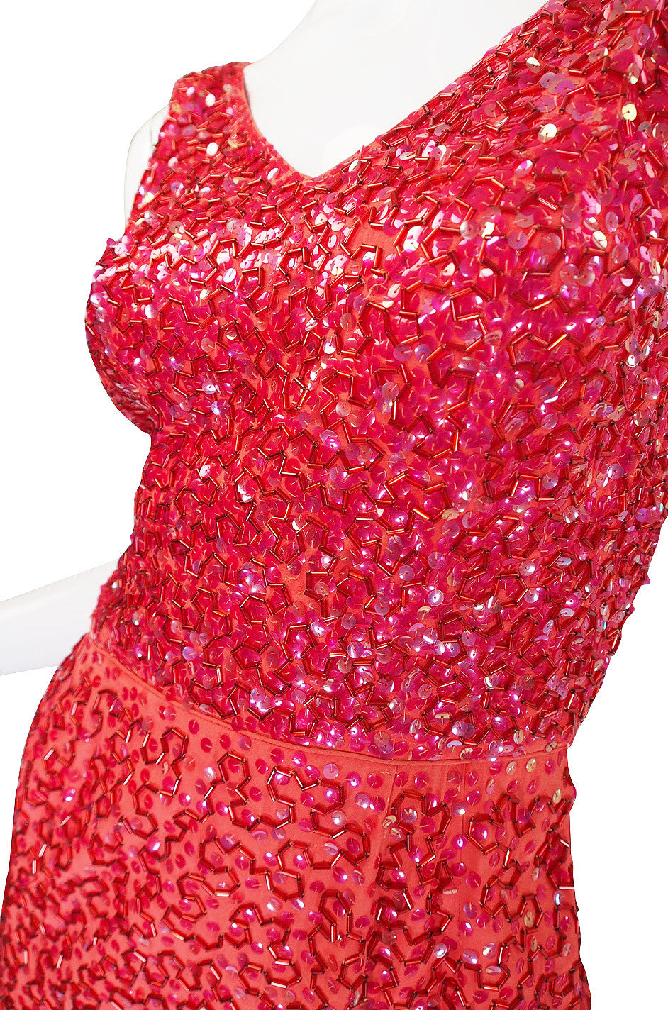 1950s Bombshell Red Sequin & Bead Gown – Shrimpton Couture