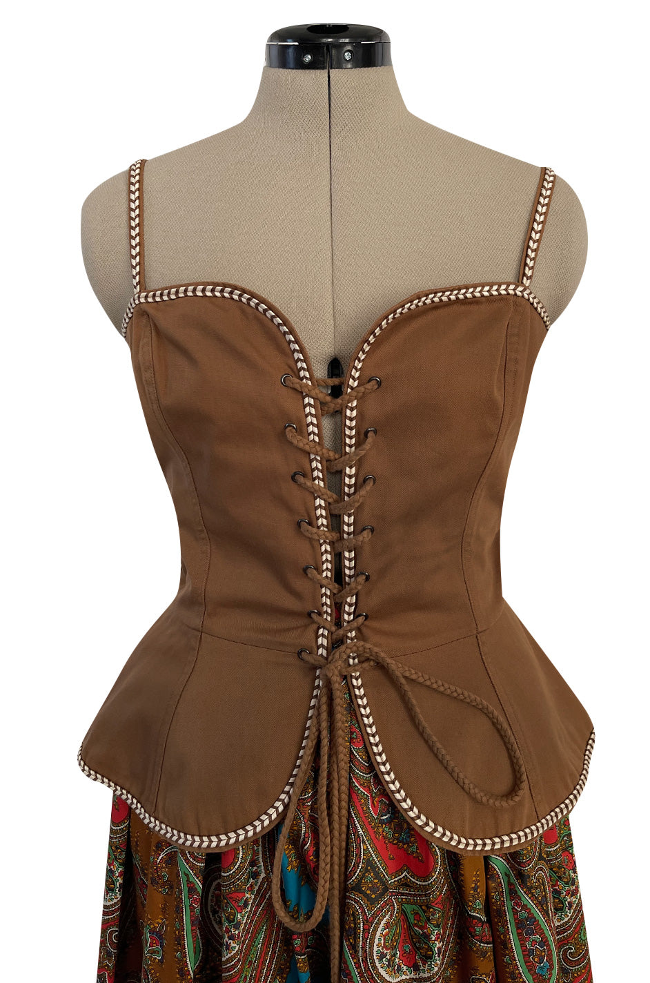 Documented Spring 1977 Yves Saint Laurent Iconic Laced Corset Top & Ma ...