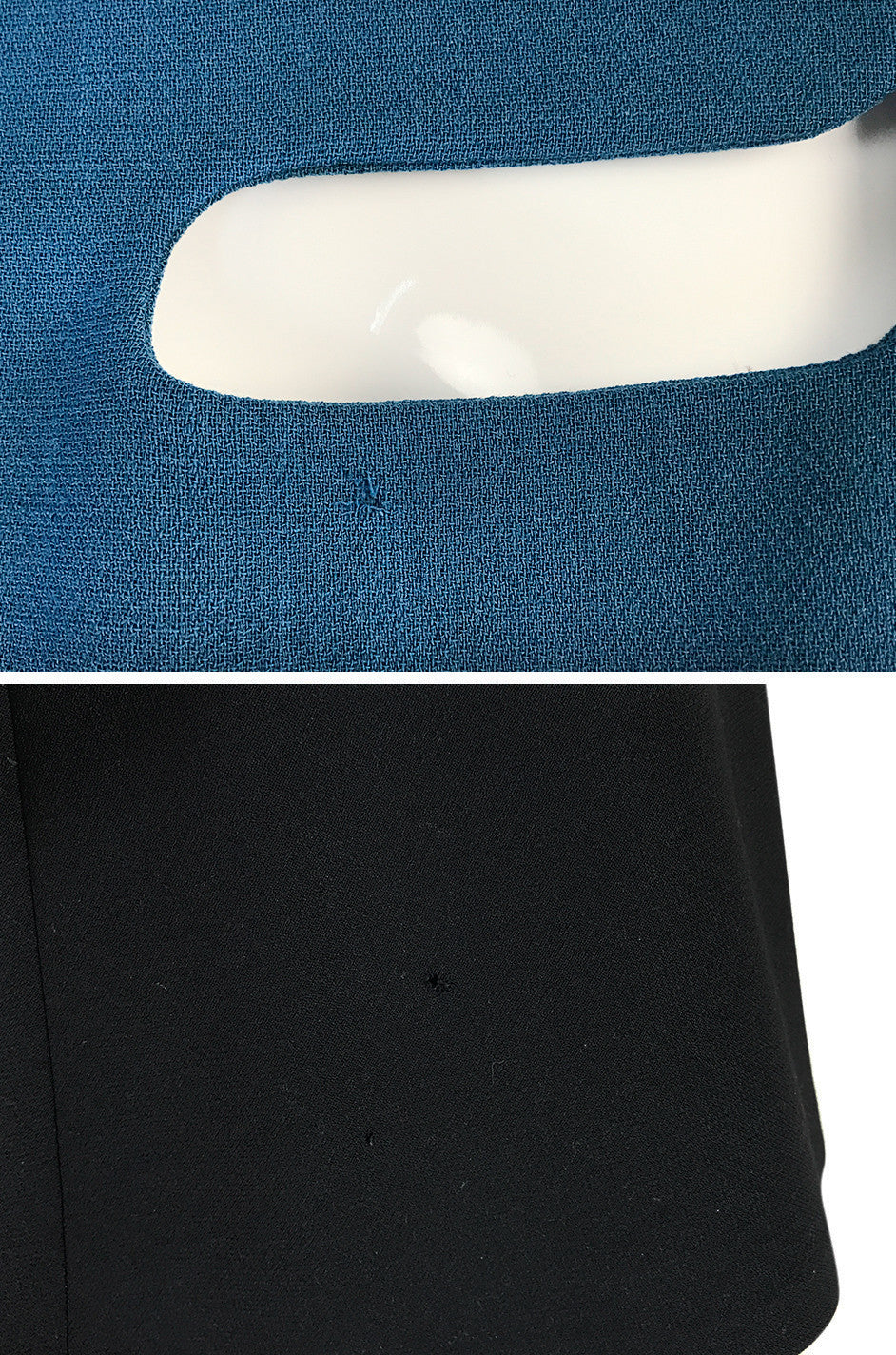 c.1967 Pierre Cardin ‘Cosmocorps’ Collection Cut Out Blue Neckline on ...