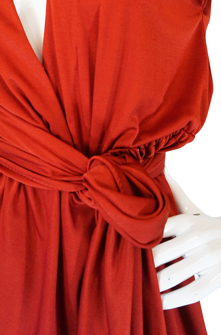 1970s Halston IV Rust Colored Jersey Wrap Dress – Shrimpton Couture