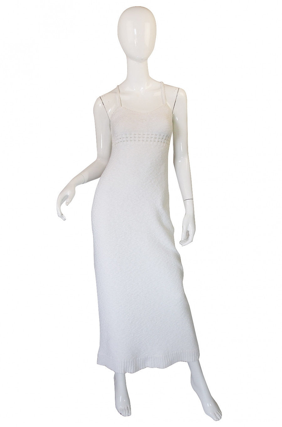 Documented 1978 Courreges White Knit Halter Dress – Shrimpton Couture