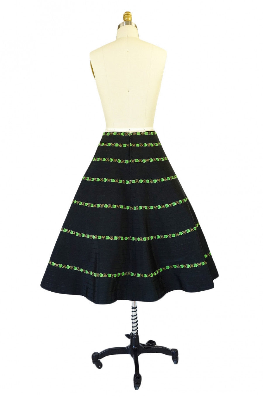 1950s Black & Green Ribbon Circle Skirt – Shrimpton Couture