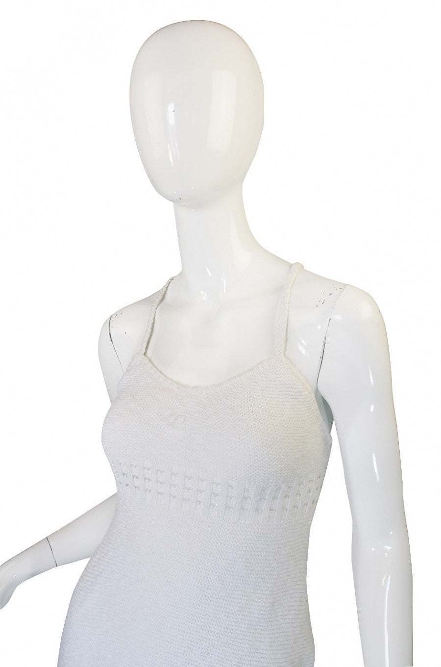 Documented 1978 Courreges White Knit Halter Dress – Shrimpton Couture