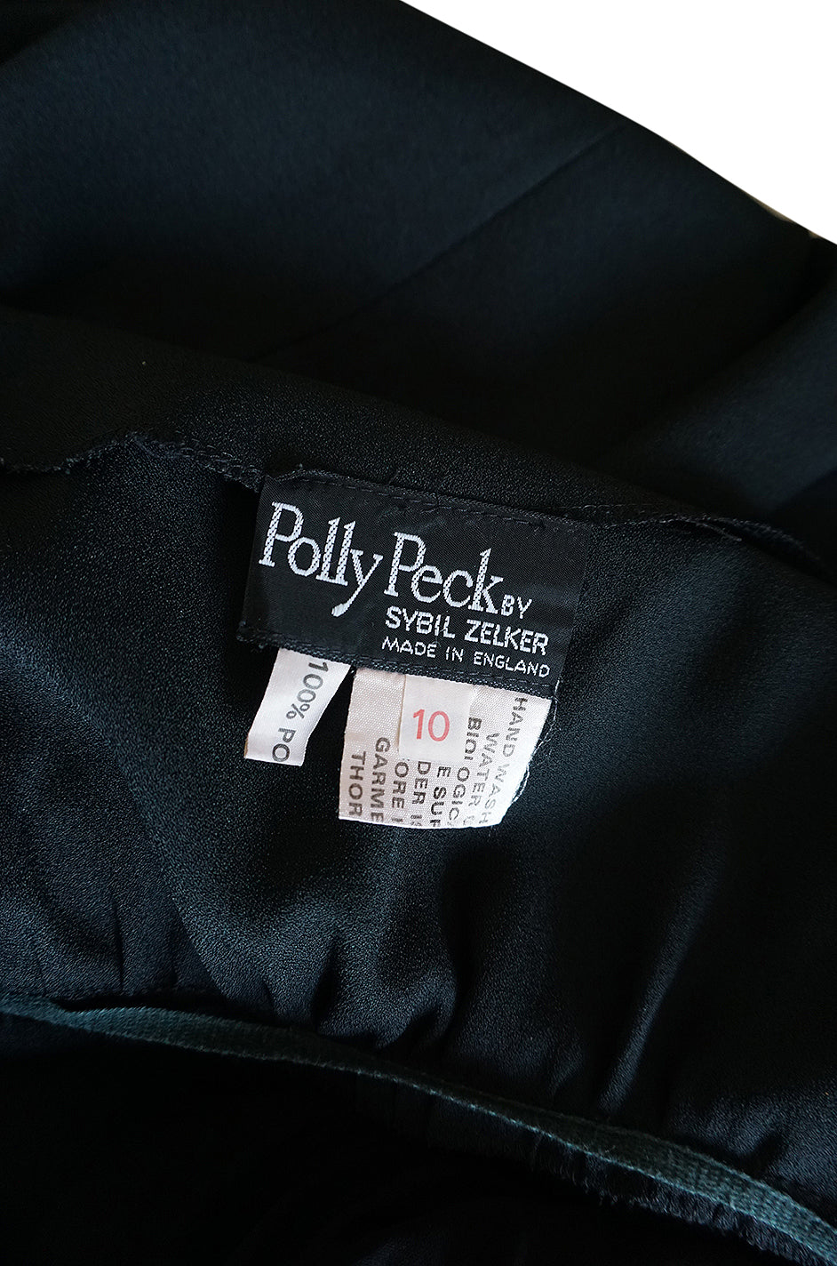 Early 1970s Polly Peck by Sybil Zelker Liittle Black Wrap Dress ...