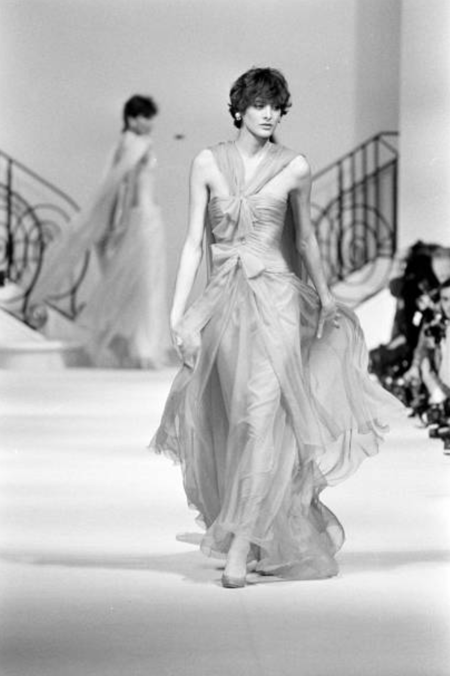 Incredible Spring 1985 Chanel by Karl Lagerfeld Pale Nude Silk Chiffon ...
