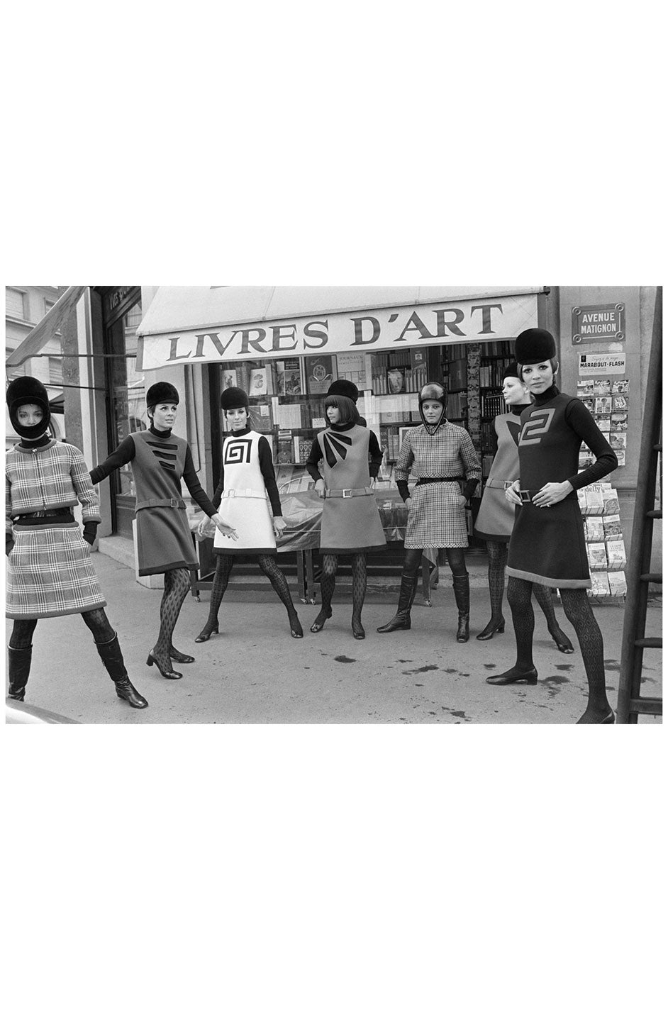 c.1967 Pierre Cardin ‘Cosmocorps’ Collection Cut Out Blue Neckline on ...